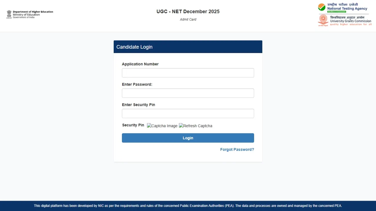 UGC NET December Admit Card 2025 Out, परीक्षा 31 दिसंबर से शुरू ...